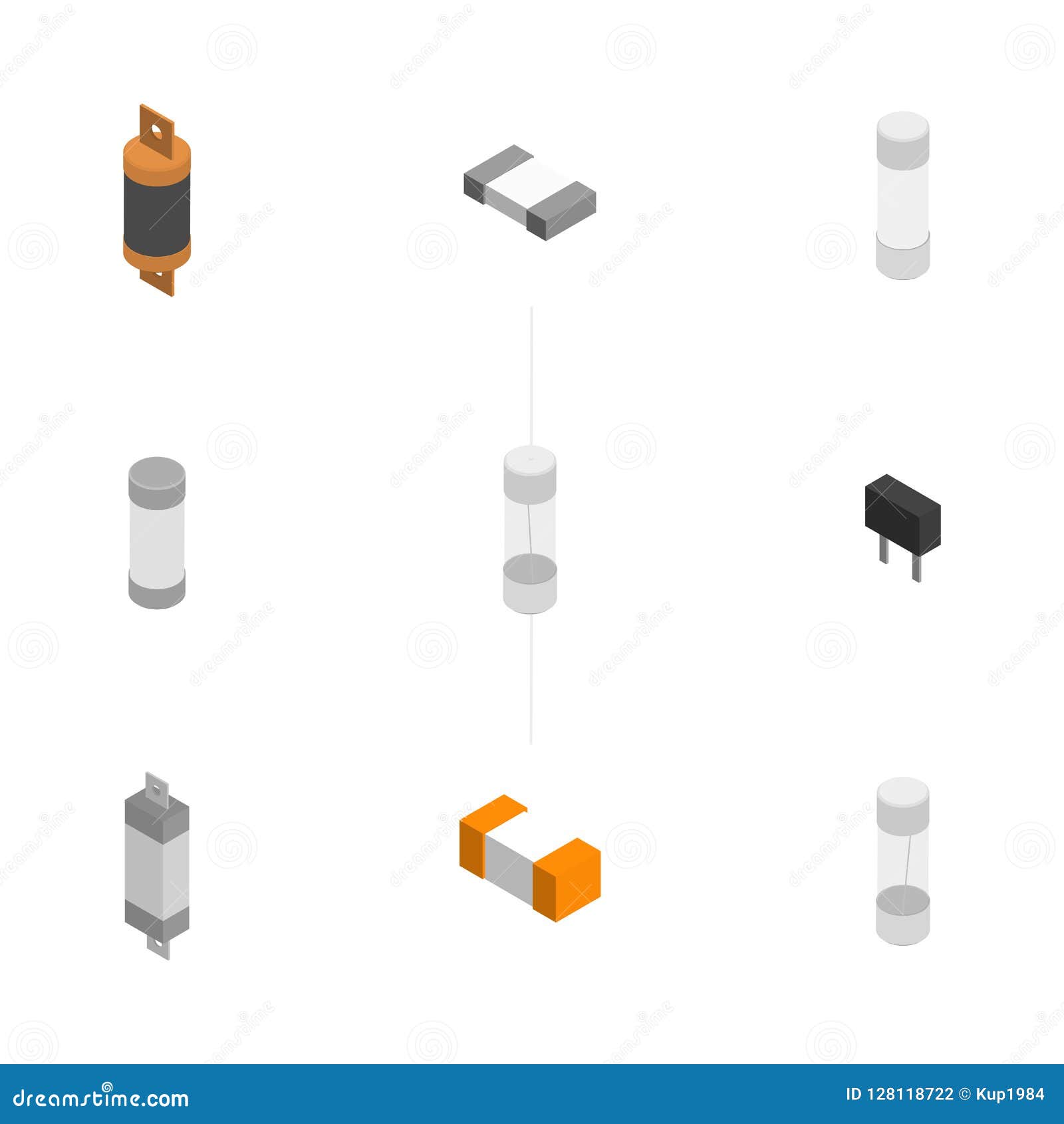 A Set Of Electronic Fuses. Cartoon Vector | CartoonDealer.com #115782121