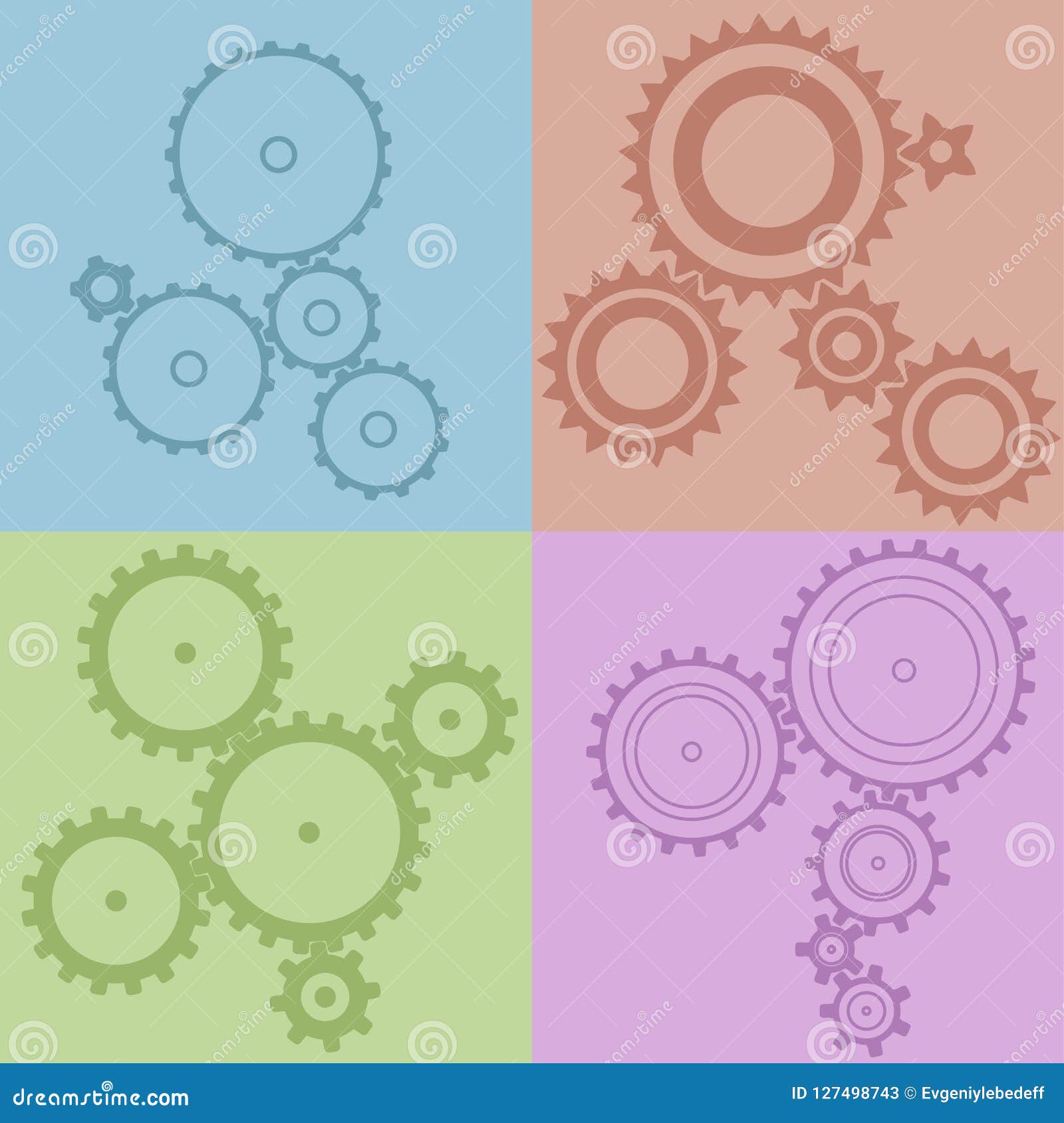 A Set of 20 Different Gears, Different Colors and Dimensions. Co Stock ...