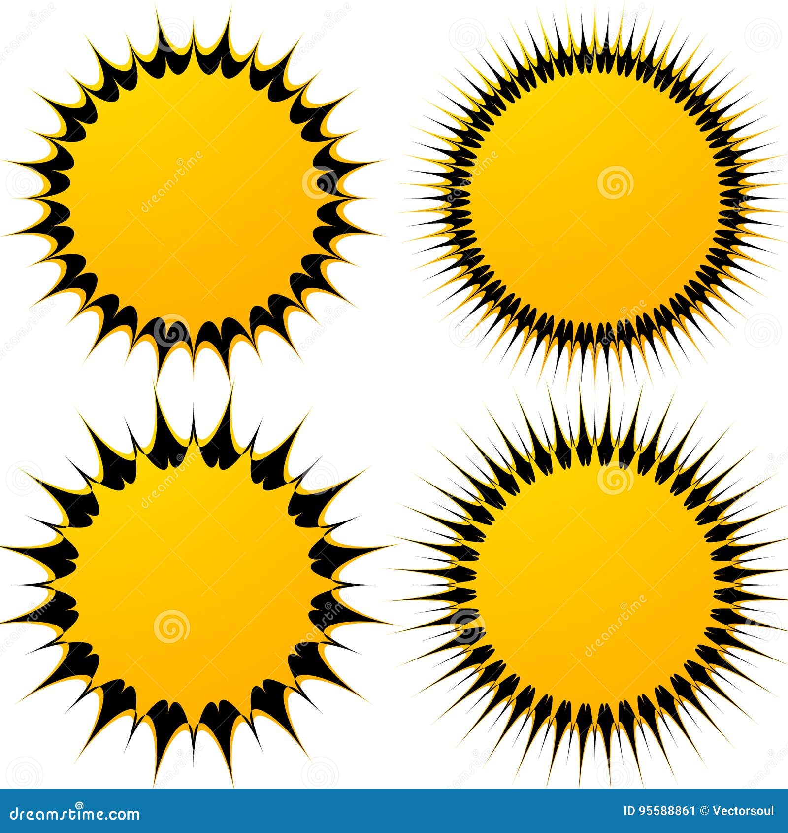 Set of 4 Different Geometric Circular Elements. Set of Abstract Stock ...