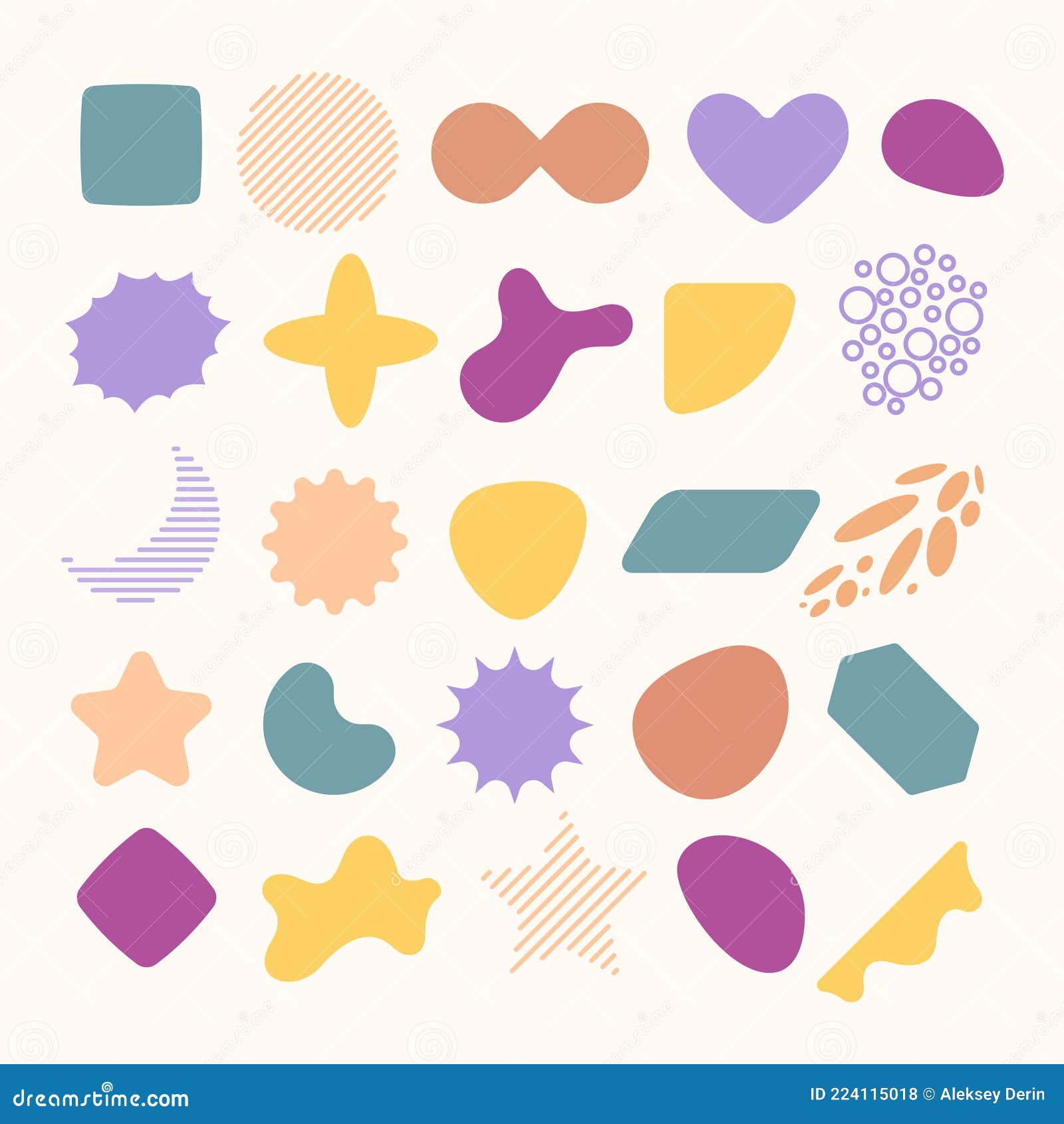 A Set of Different Geometric Shapes in a Modern Flat Style. Stock ...