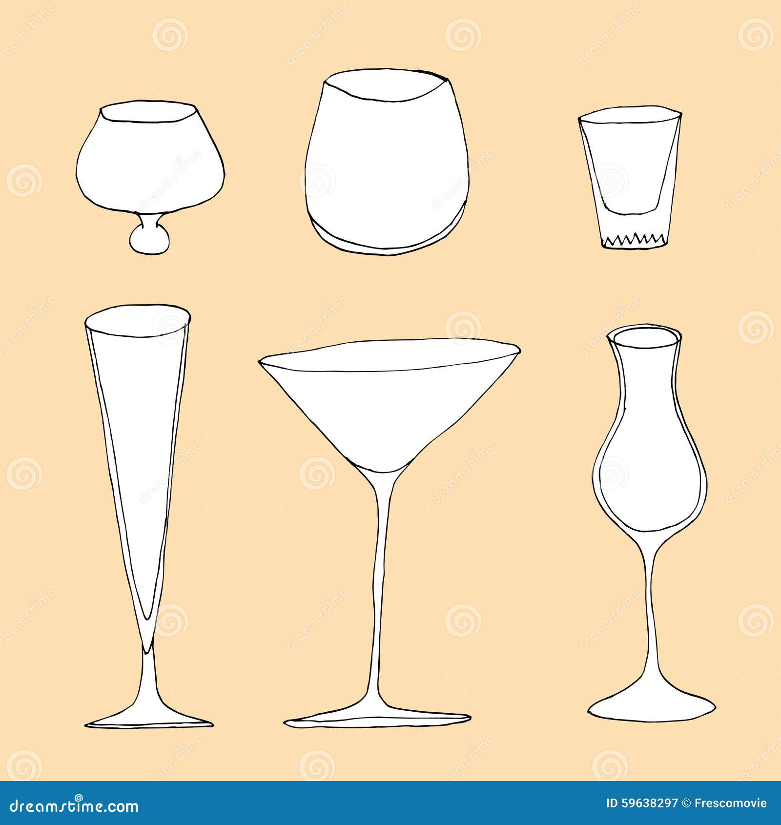 Set of different glass stock vector. Illustration of isolated - 59638297