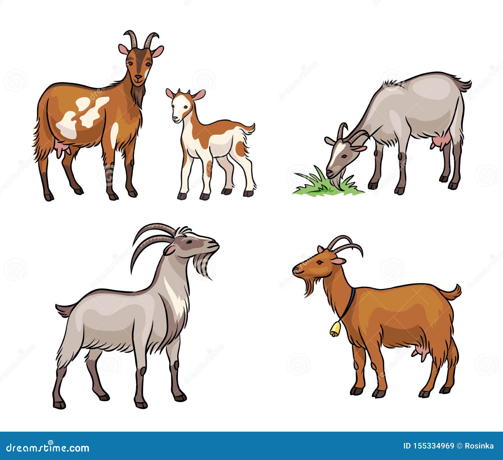 Set of Different Goats - Vector Illustration Stock Vector ...