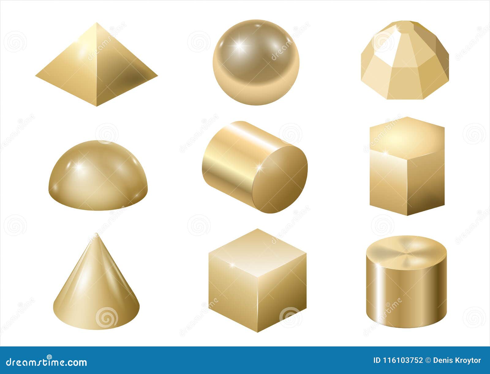 Gold metal forms 3 stock illustration. Illustration of products - 116103752