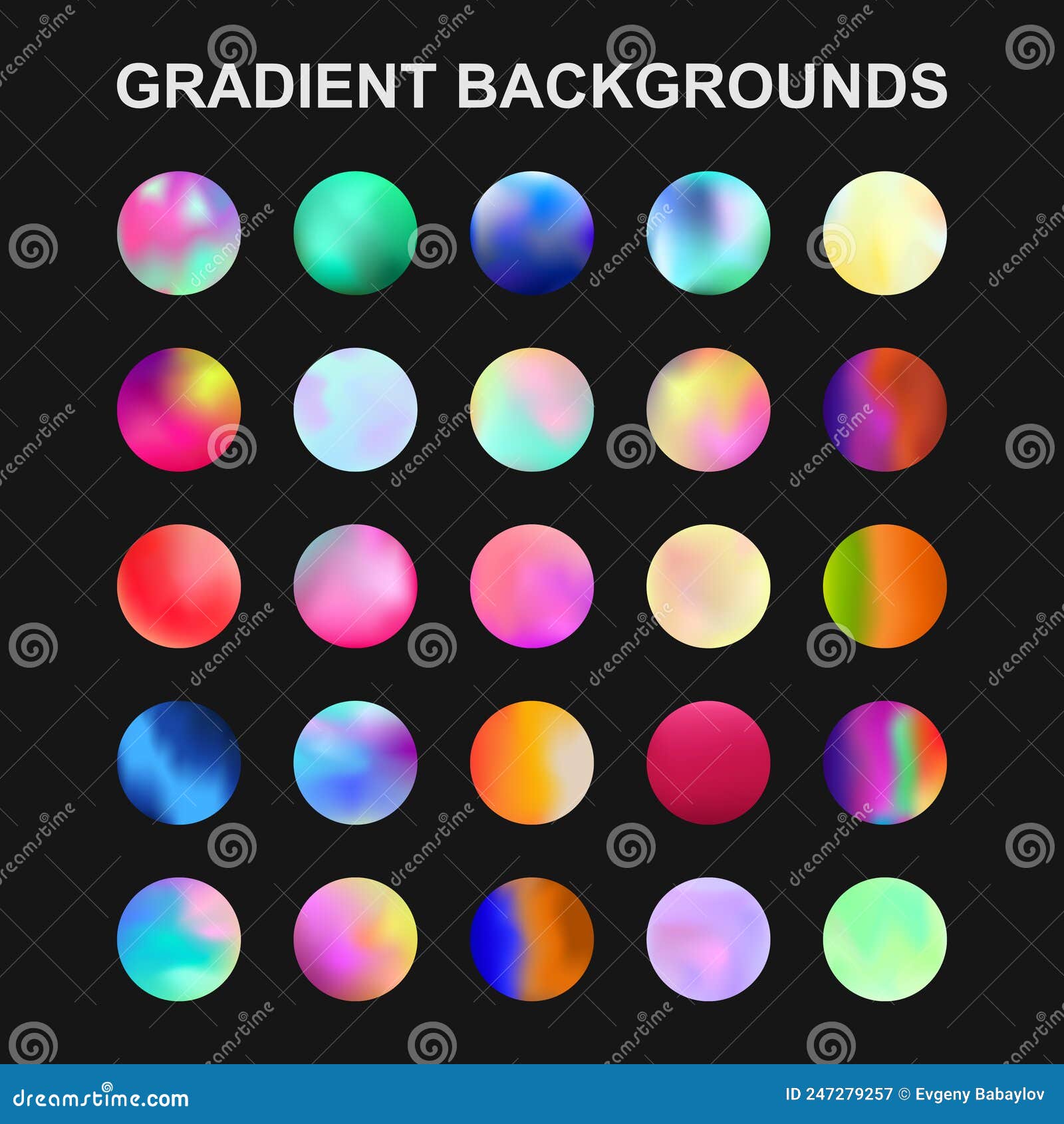 Set of 25 Different Gradient Texture Backgrounds - Vector Stock Vector ...