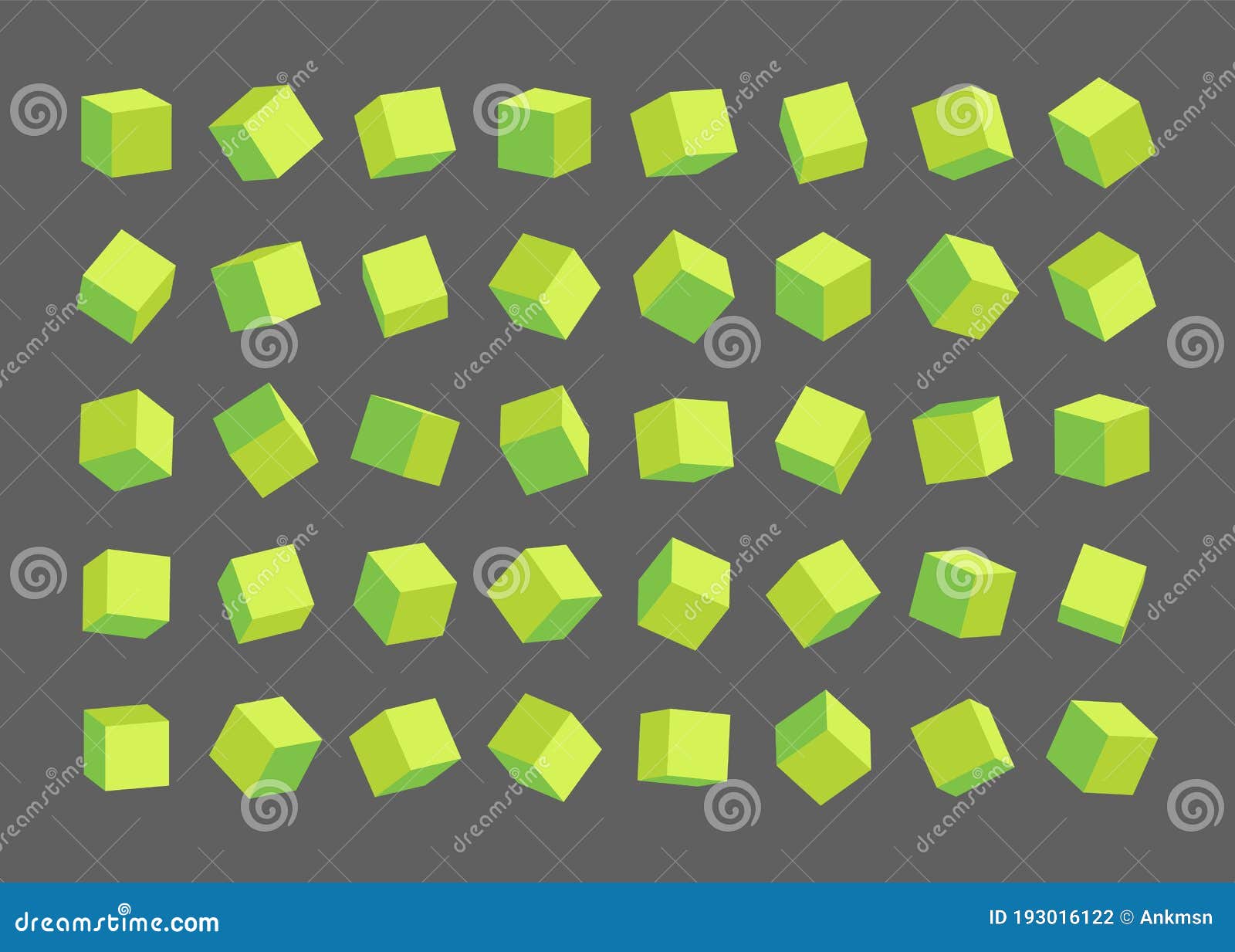 Set of Different Green Cubes. Vector Illustration Stock Vector ...