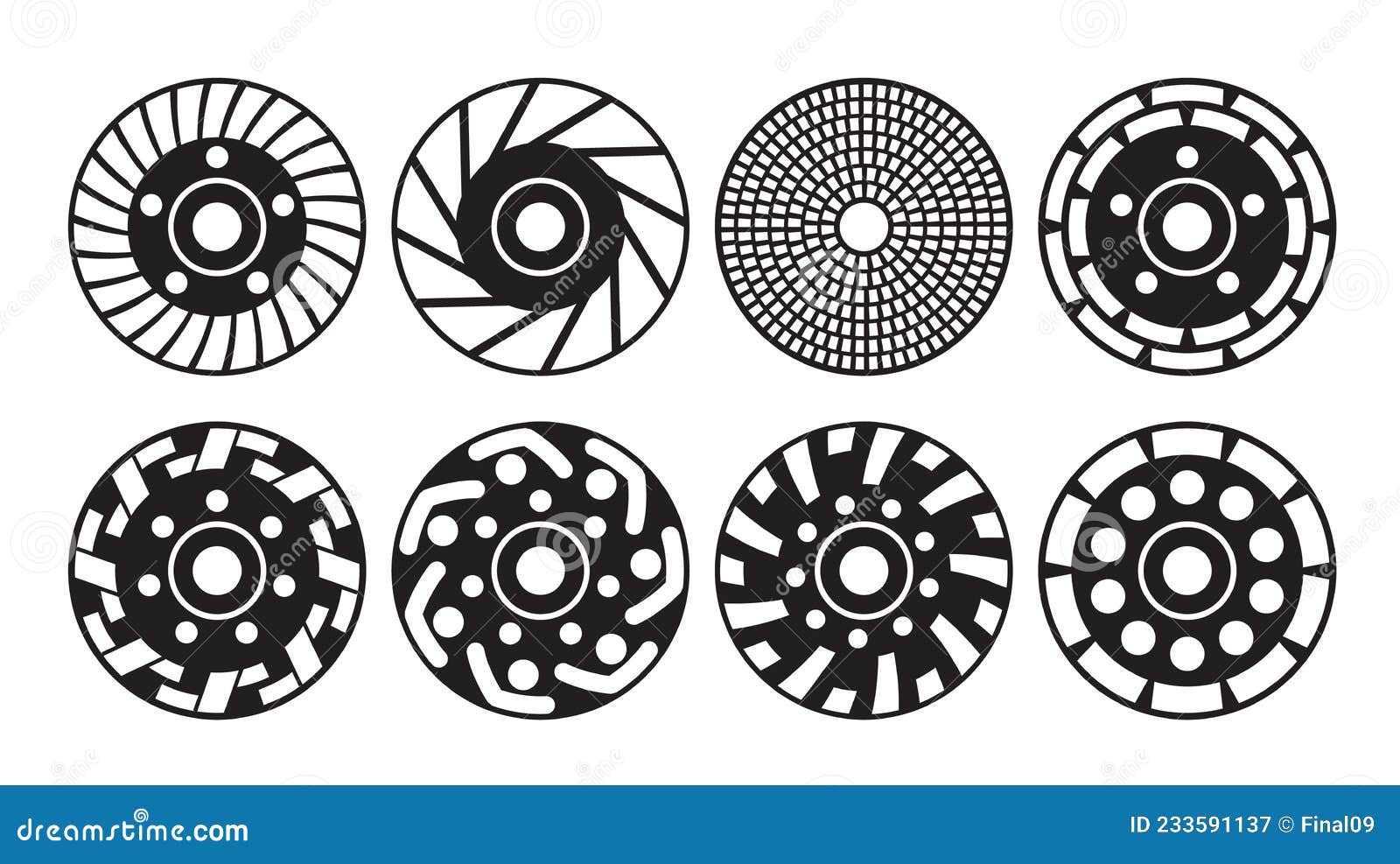 A Set of Different Grinding Discs. Diamond Grinding Wheel for ...