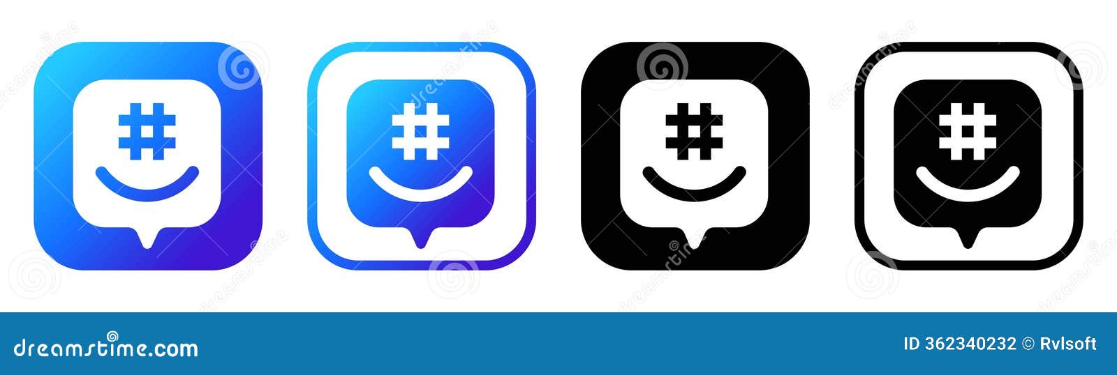 Set of Different GroupMe App Icons, Isolated on Transparent Background ...