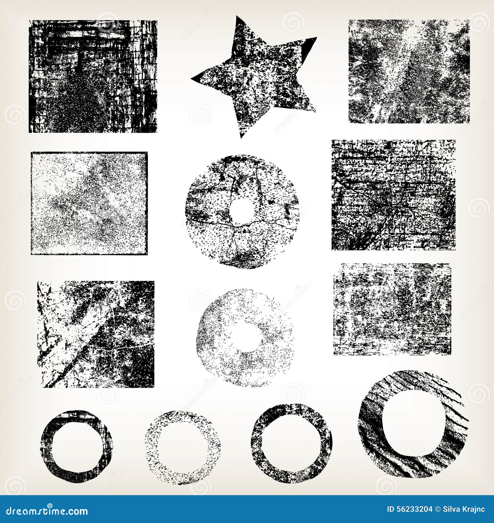 Set of Different Grunge Objects Vector Stock Vector - Illustration of ...