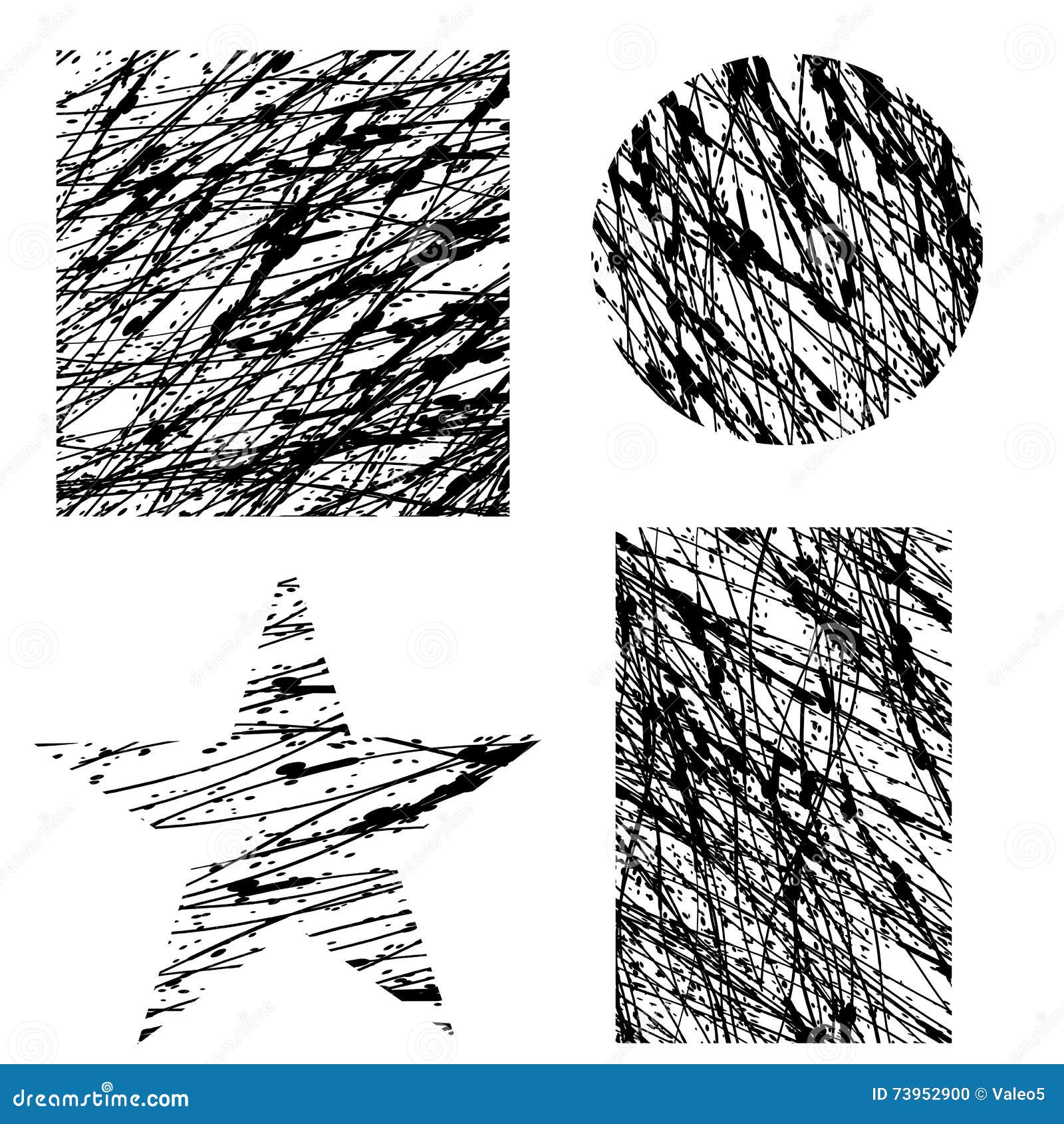Set of Different Grunge Shapes Stock Vector - Illustration of ...