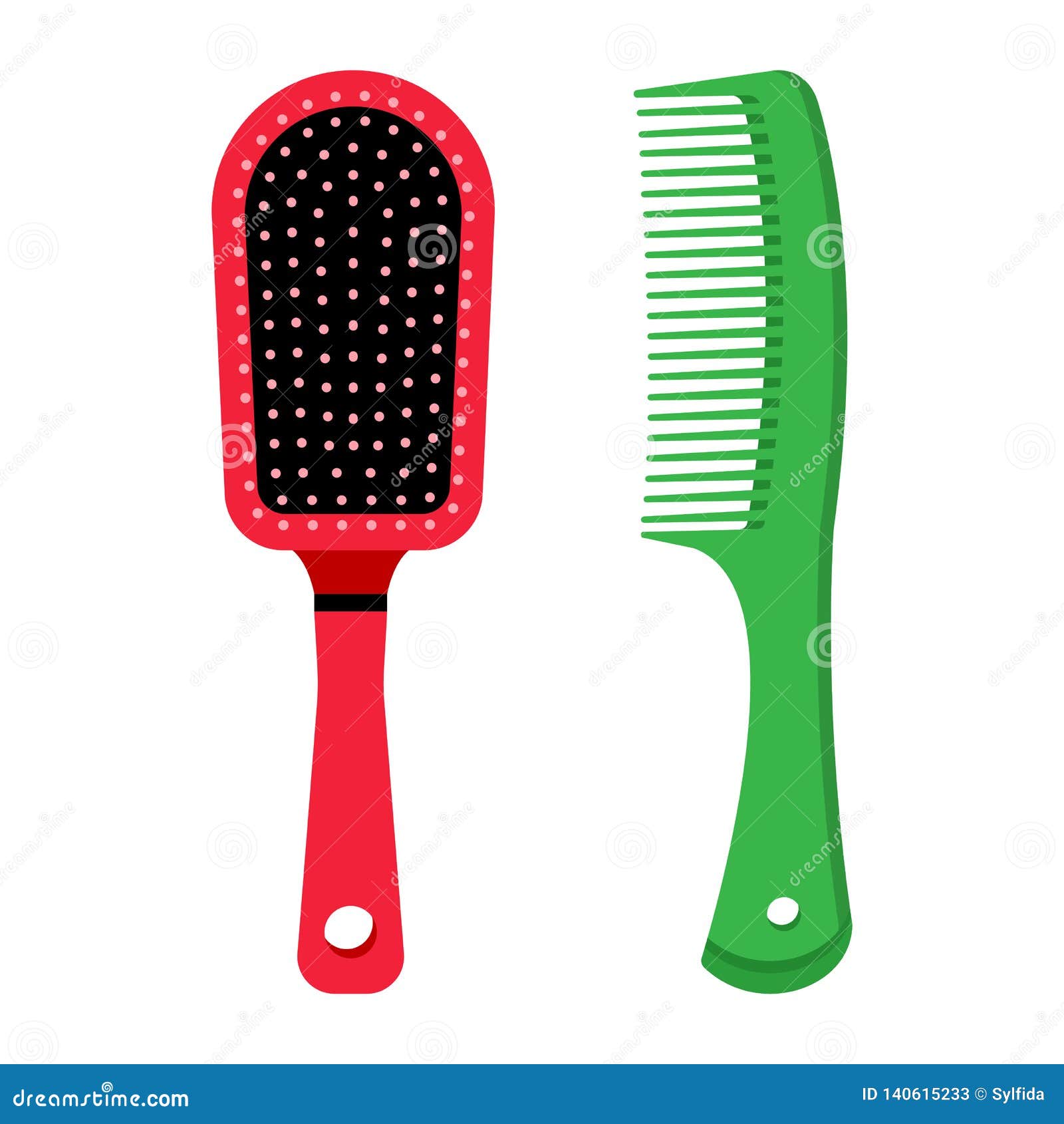 Set of Different Hair Combs. Vector Illustration Stock Illustration ...