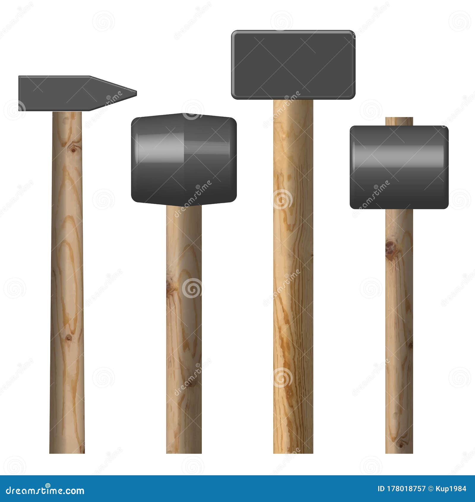 Set of Different Hammers, Vector Illustration Stock Vector ...