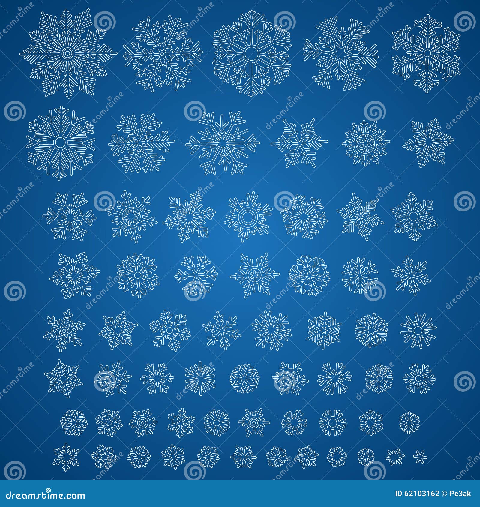 Set of Different Hand-drawn Snowflakes Stock Vector - Illustration of ...