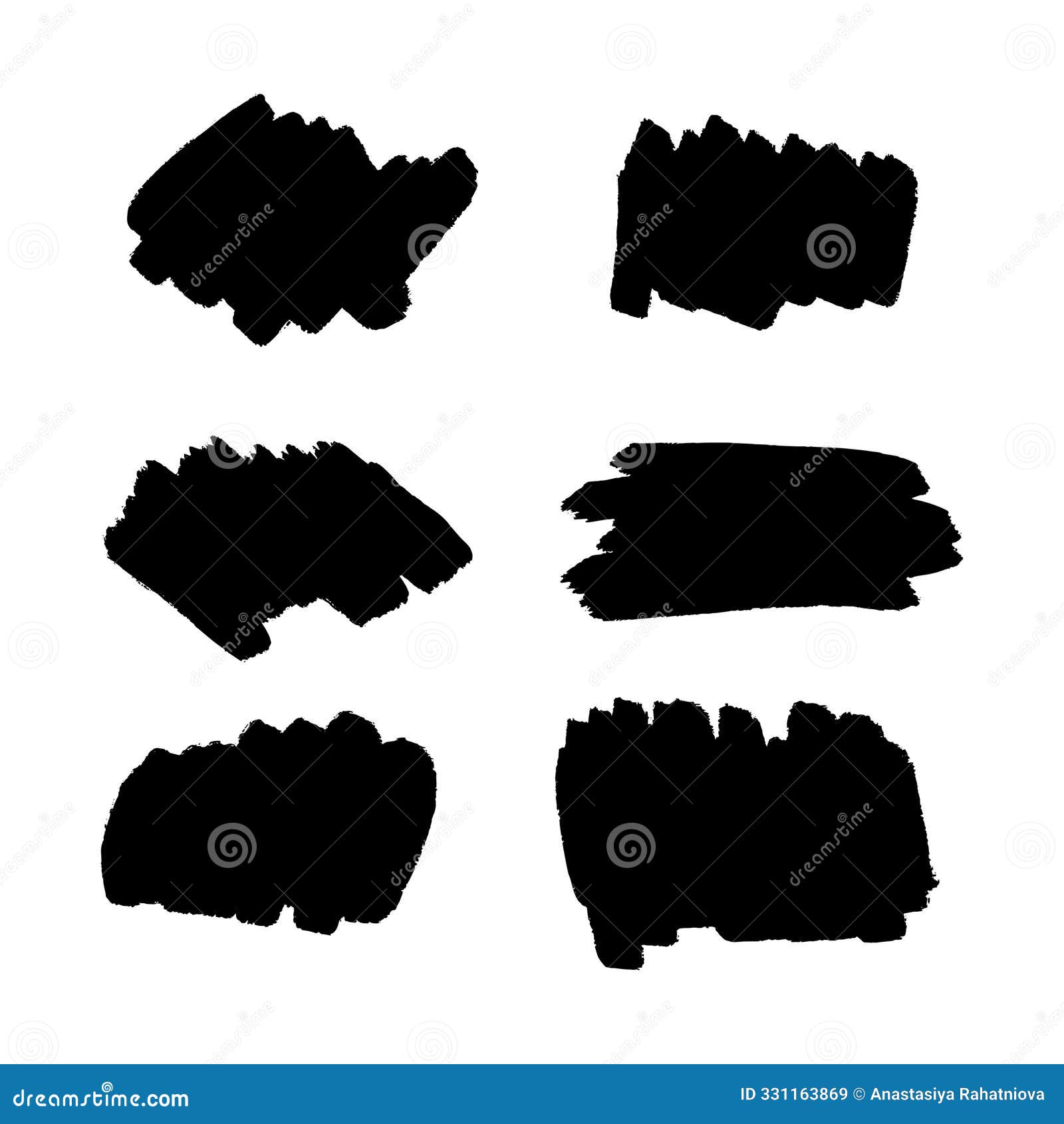 Set of Different Hand Drawn Vector Strokes Stock Vector - Illustration ...