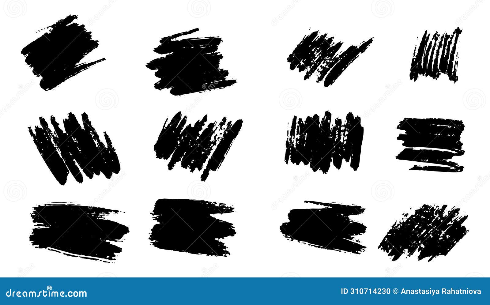 Set of Different Hand Drawn Vector Strokes Stock Illustration ...