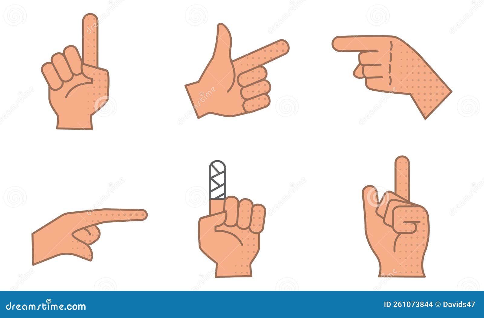 Set of Different Hand Gestures Icon Vector Stock Illustration ...