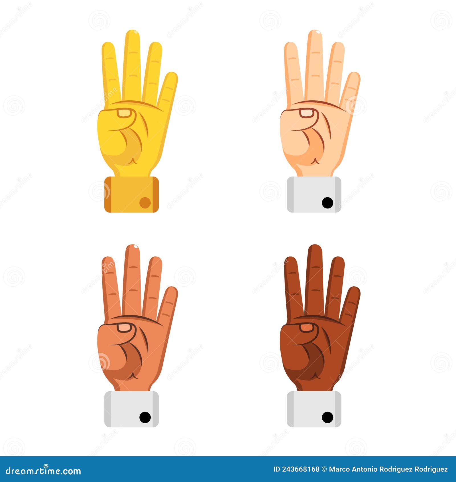 Set of Different Hand Icons Doing Gestures Vector Stock Vector ...