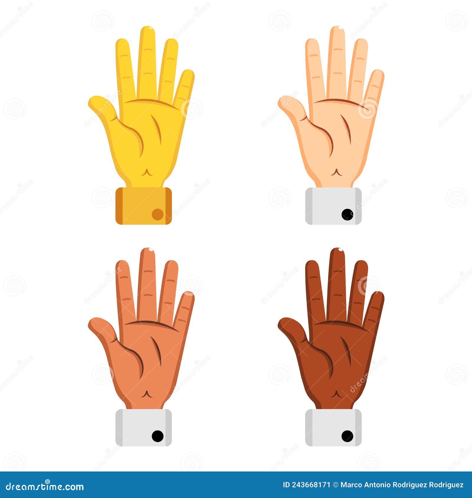 Set of Different Hand Icons Doing Gestures Vector Stock Vector ...