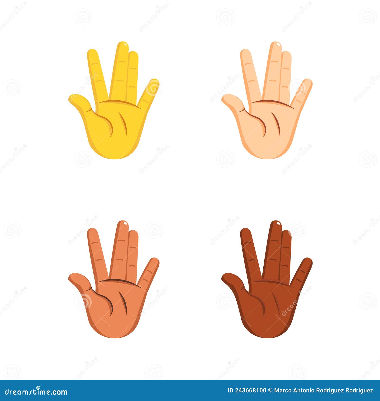 Set of Different Hand Icons Doing Gestures Vector Stock Vector ...