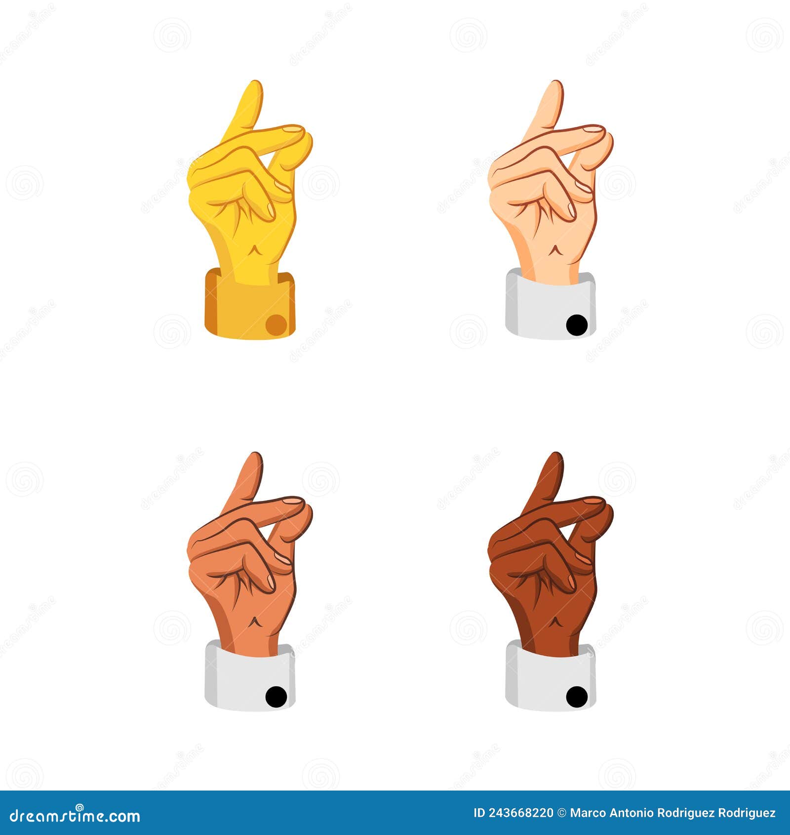 Set of Different Hand Icons Doing Gestures Vector Stock Vector ...