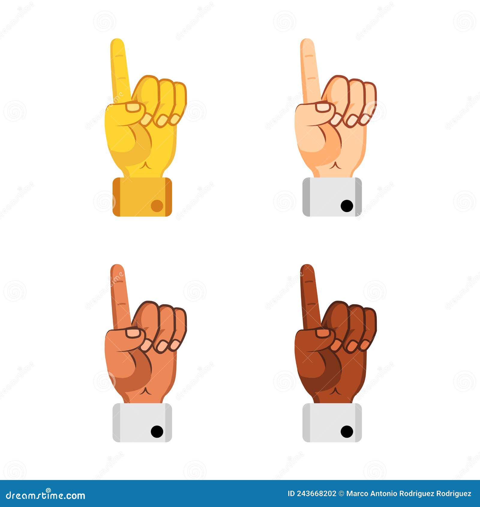 Set of Different Hand Icons Doing Gestures Vector Stock Vector ...