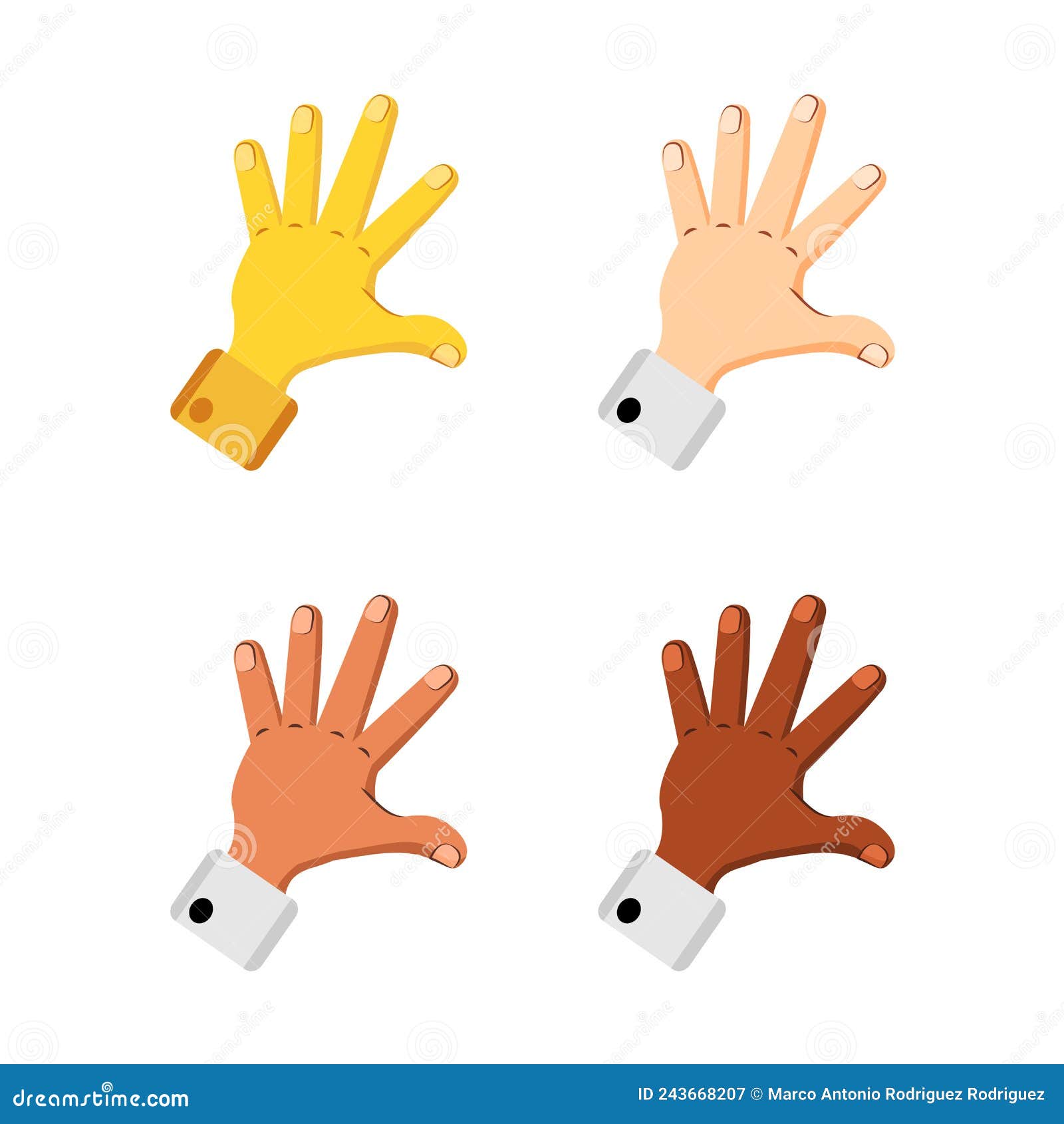 Set of Different Hand Icons Doing Gestures Vector Stock Vector ...