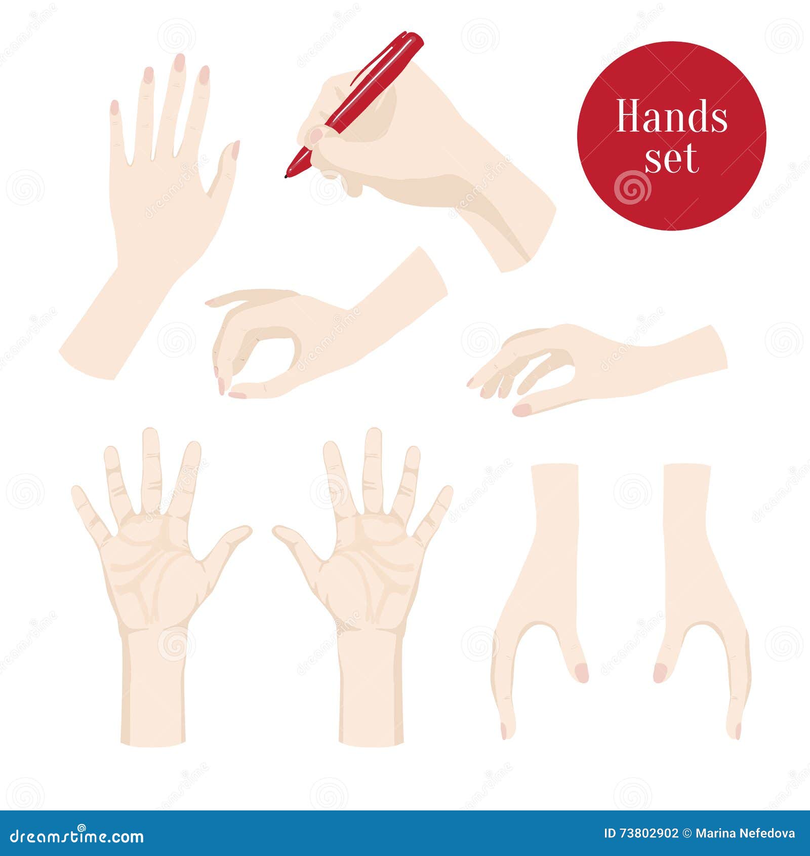 Set of different hands stock illustration. Illustration of direction ...