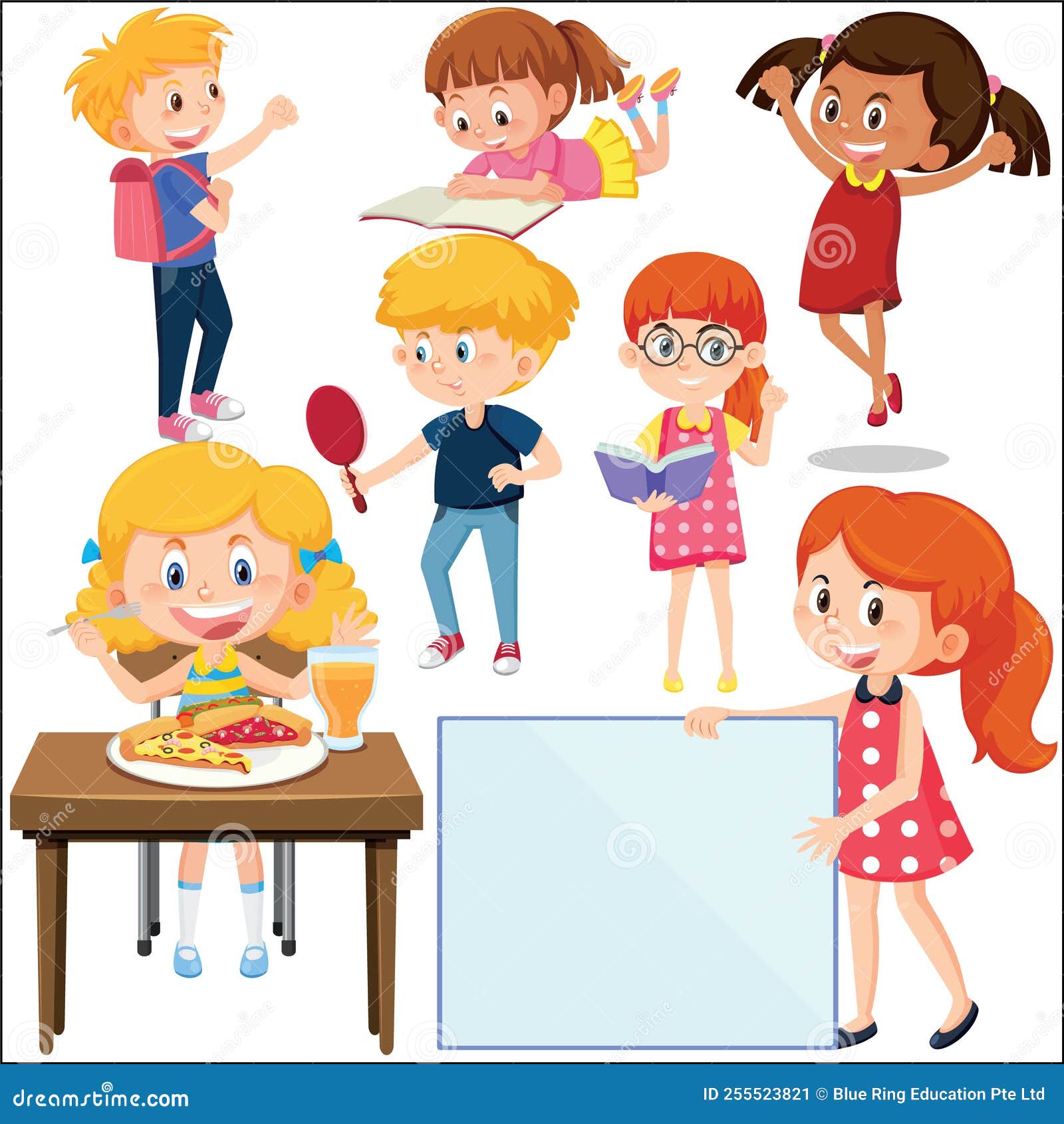 Set of Different Happy Kids Stock Vector - Illustration of playing ...