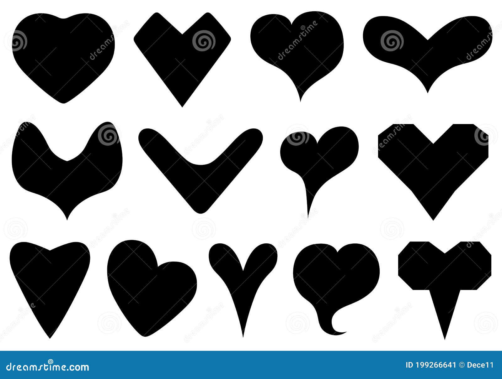 Collection of Different Hearts Stock Vector - Illustration of collage ...