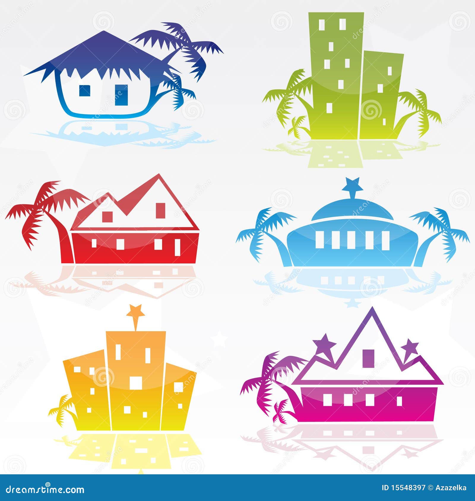 Set of Different Hotel Icons Stock Illustration - Illustration of ...
