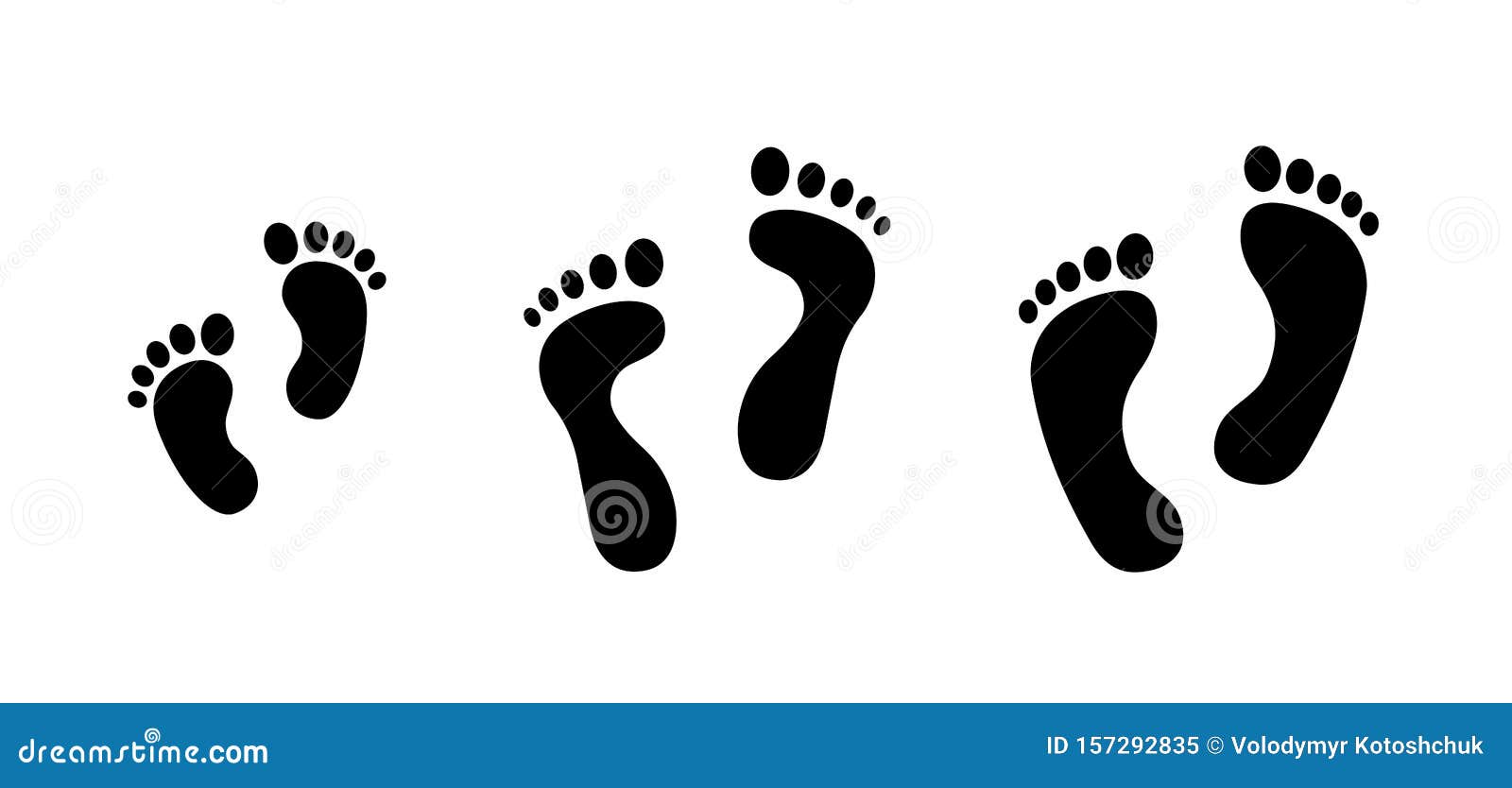 Set Different Human Footprints. Baby Footprint - Stock Vector Stock ...