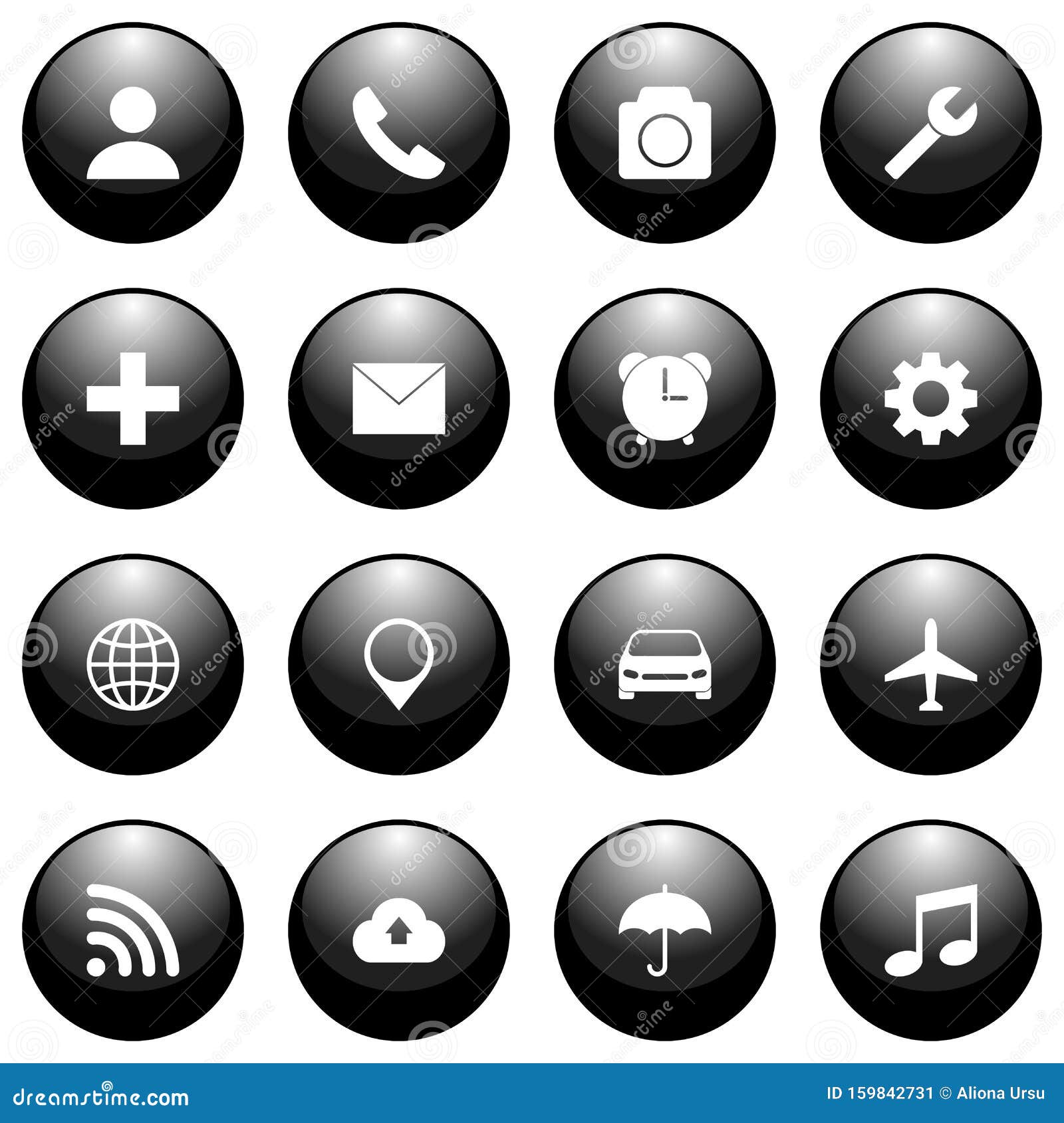 Set of different icons stock vector. Illustration of information ...