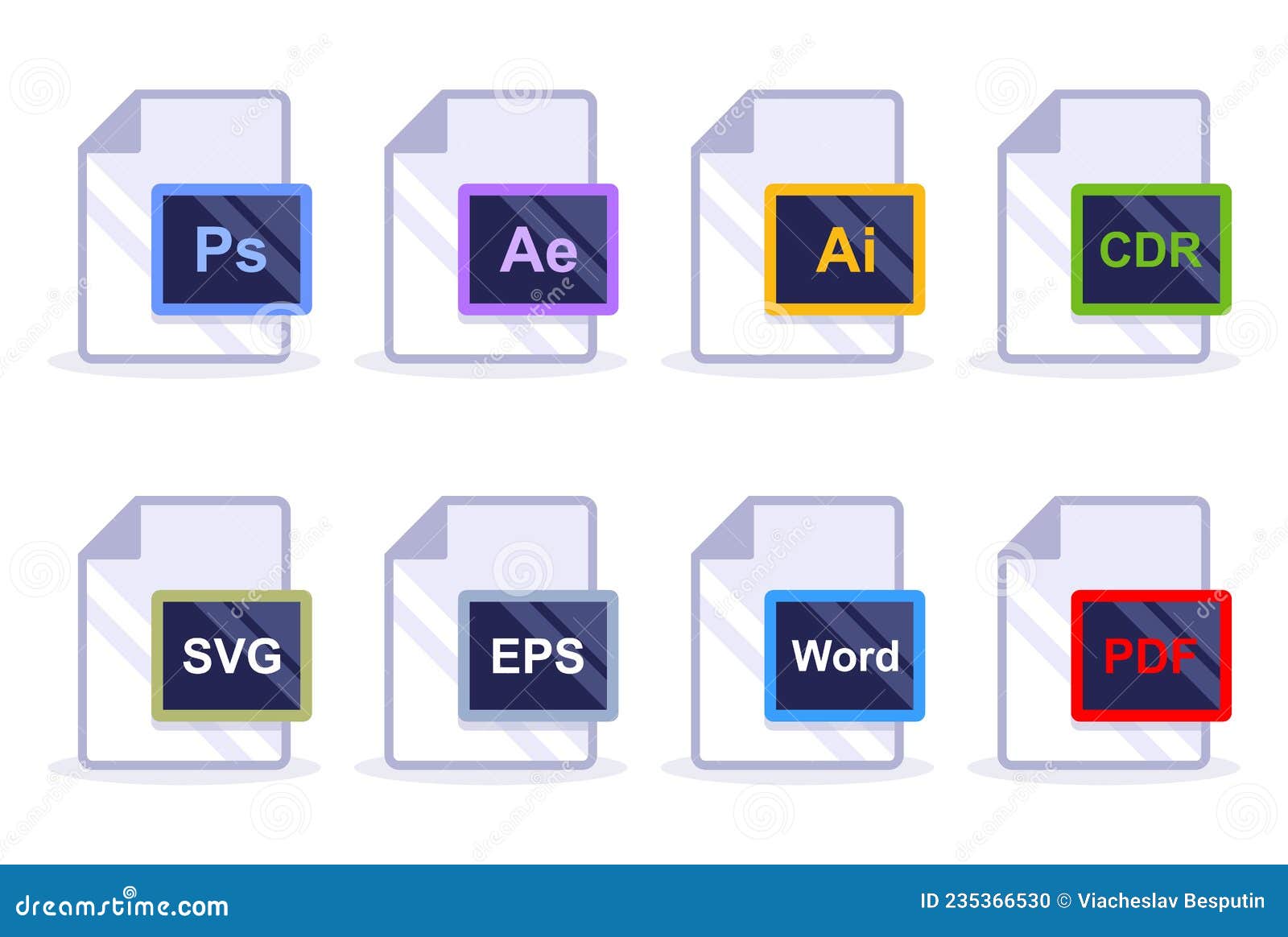 Set of Different Image Formats. Preservation of Documents Stock Vector ...