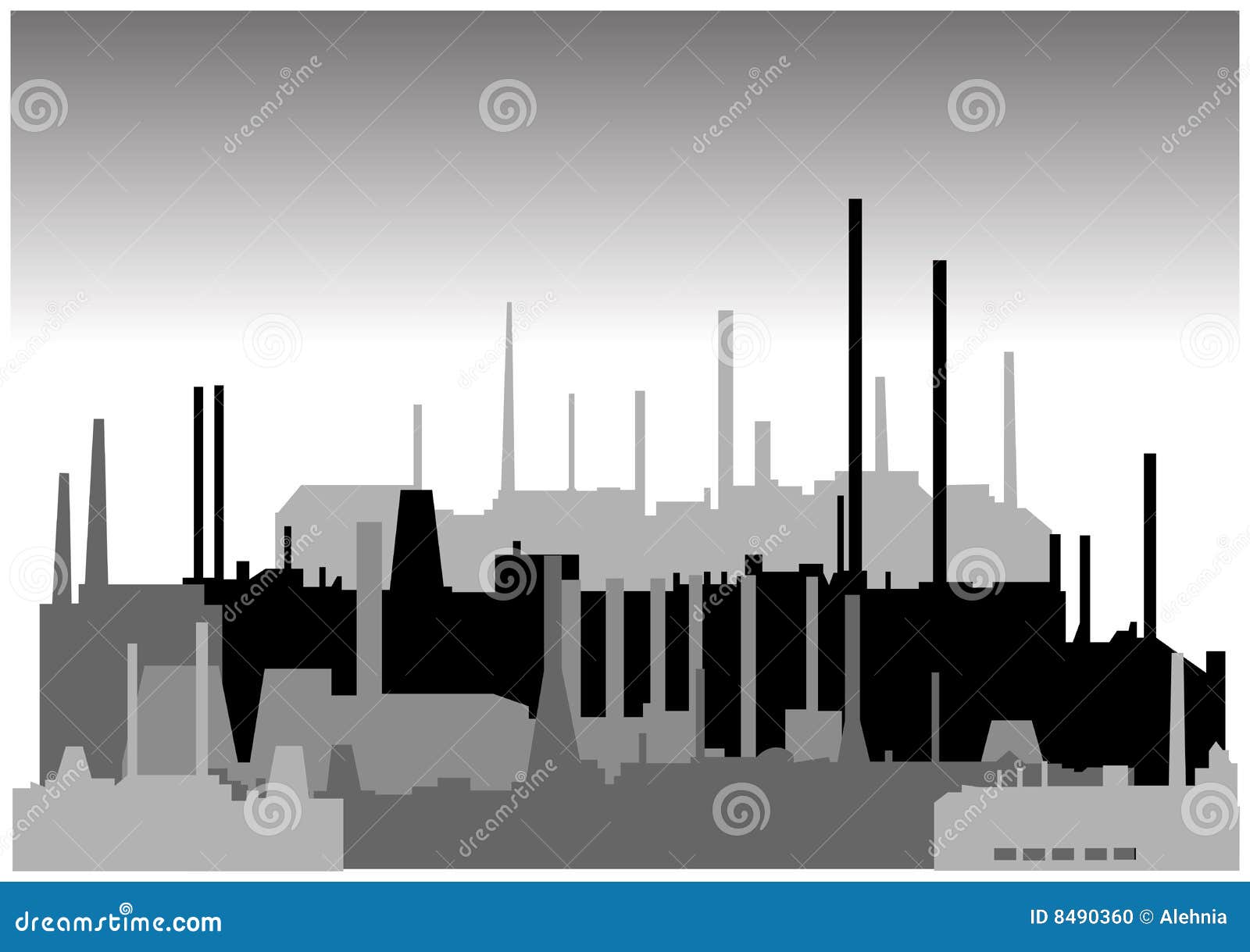 Set of Different Industrial Buildings in Vector Stock Vector ...
