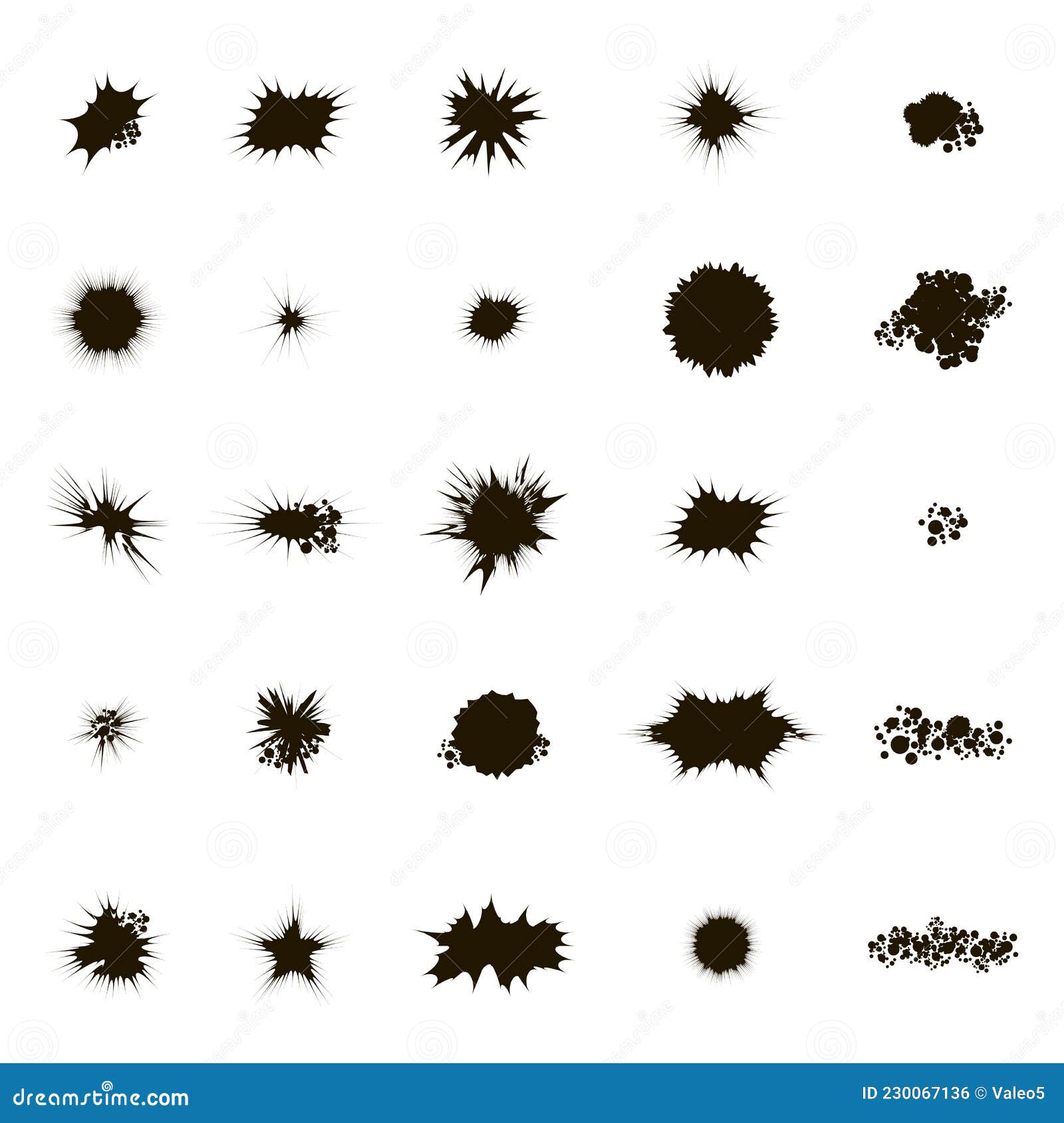 Set of Different Ink Blob Isolated on White Background Stock Vector ...