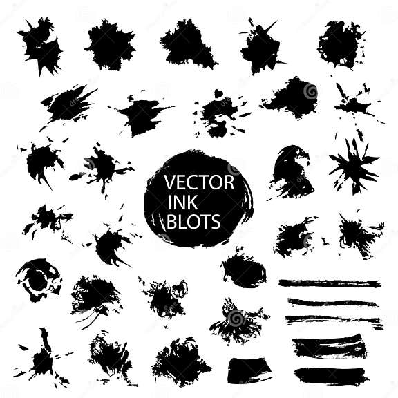 Set of Different Ink Spots, Stains Stock Vector - Illustration of blot ...
