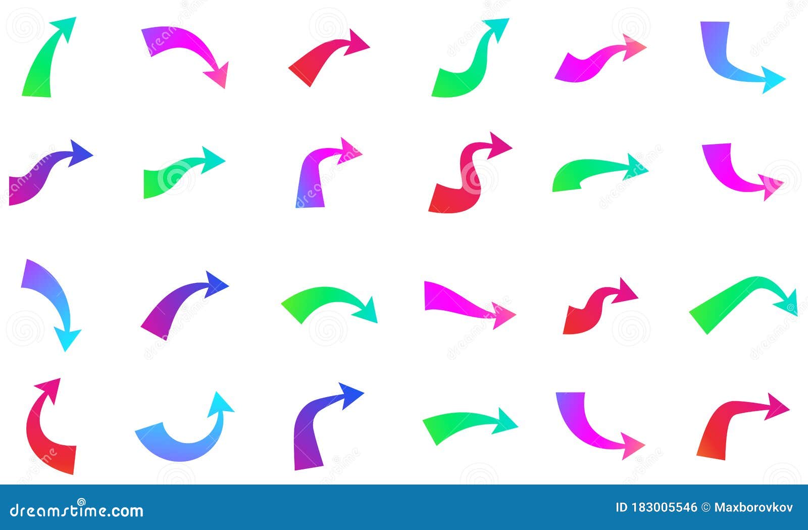 Set of Different Isolated Multicolored Arrows Stock Vector ...