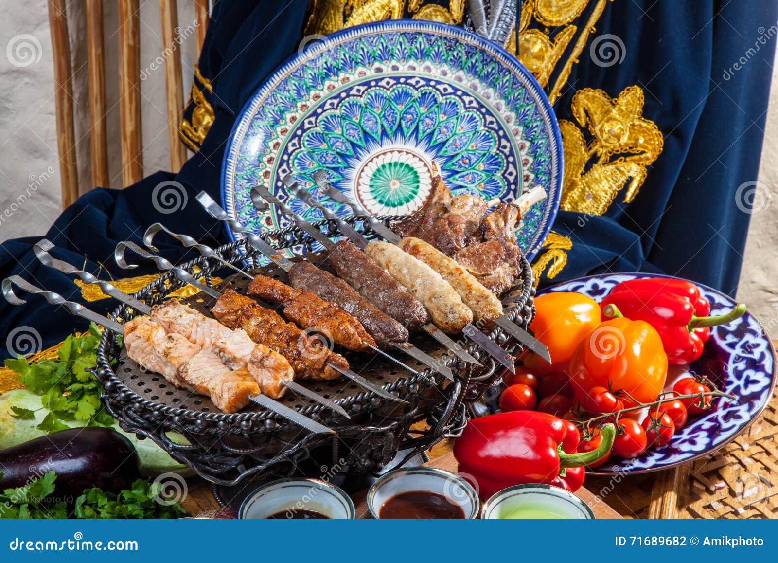 Set of different kebabs stock photo. Image of dishes - 71689682