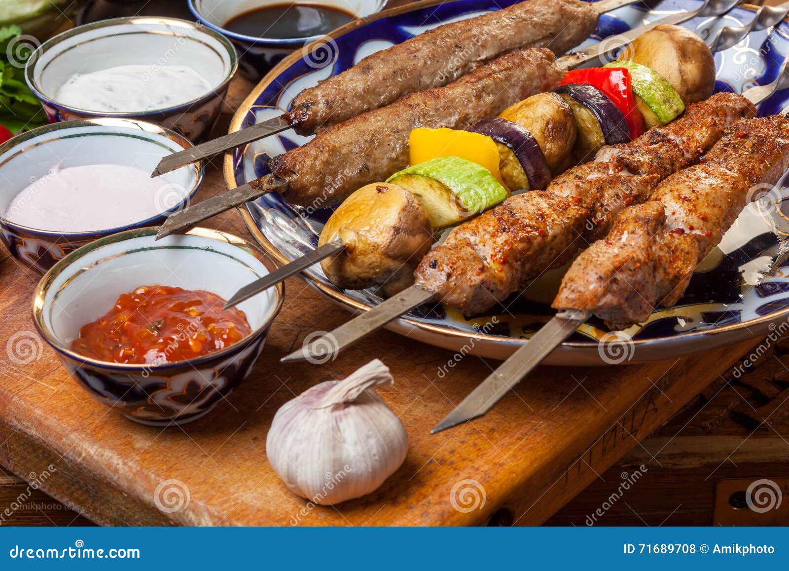 Set of different kebabs stock photo. Image of macro, barbecue - 71689708