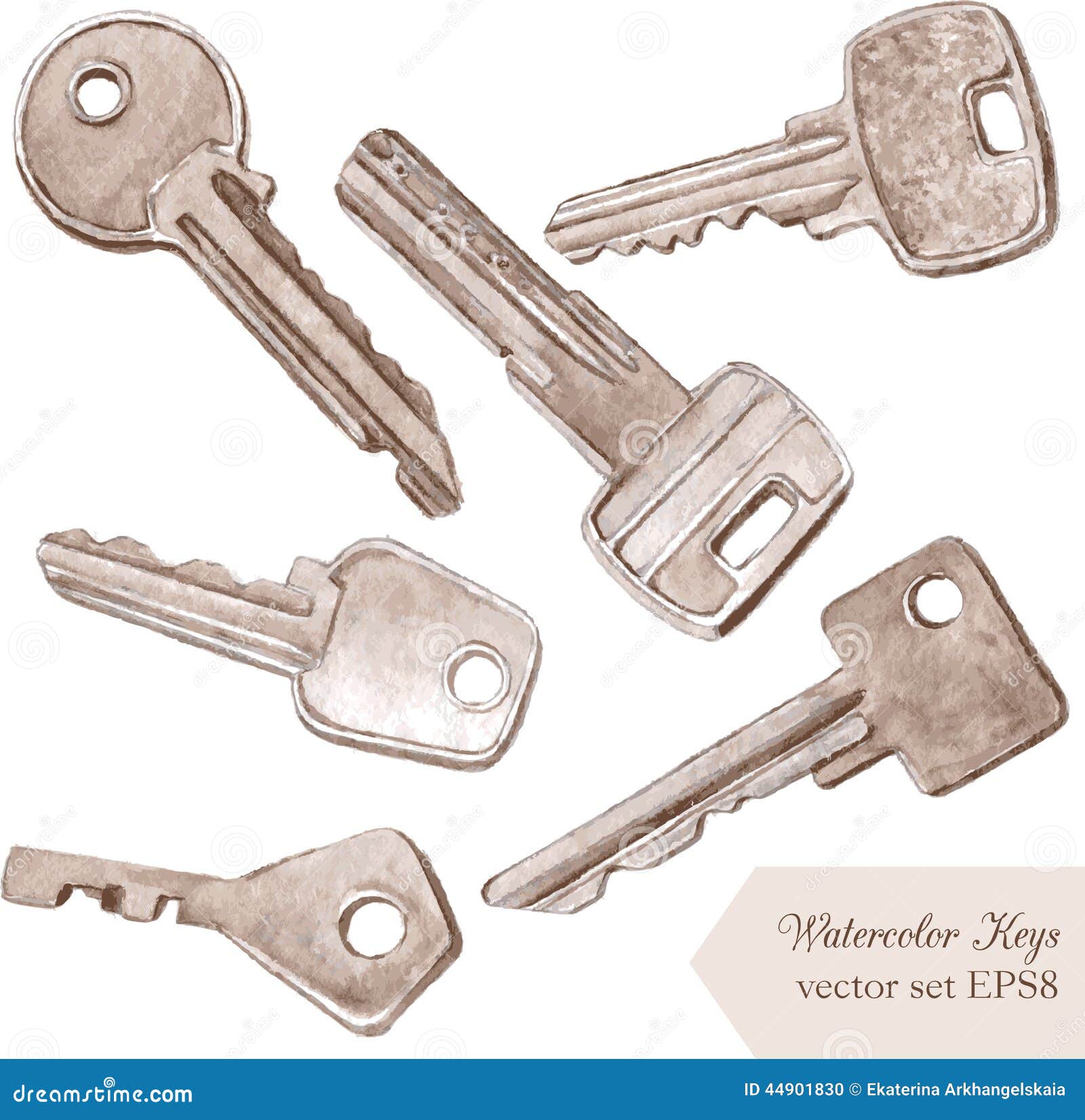 Set of different keys stock vector. Illustration of house - 44901830