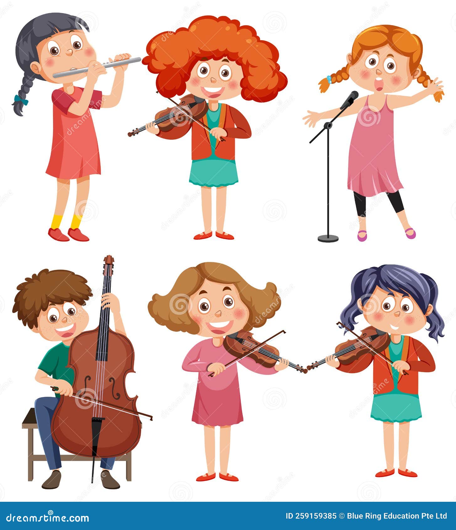 Set of Different Kids Playing Music Stock Vector - Illustration of play ...