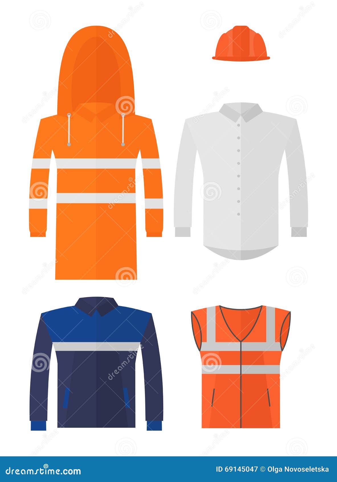 Protective Work Coverall Flat Sketch. Working Jumpsuit Apparel Design ...