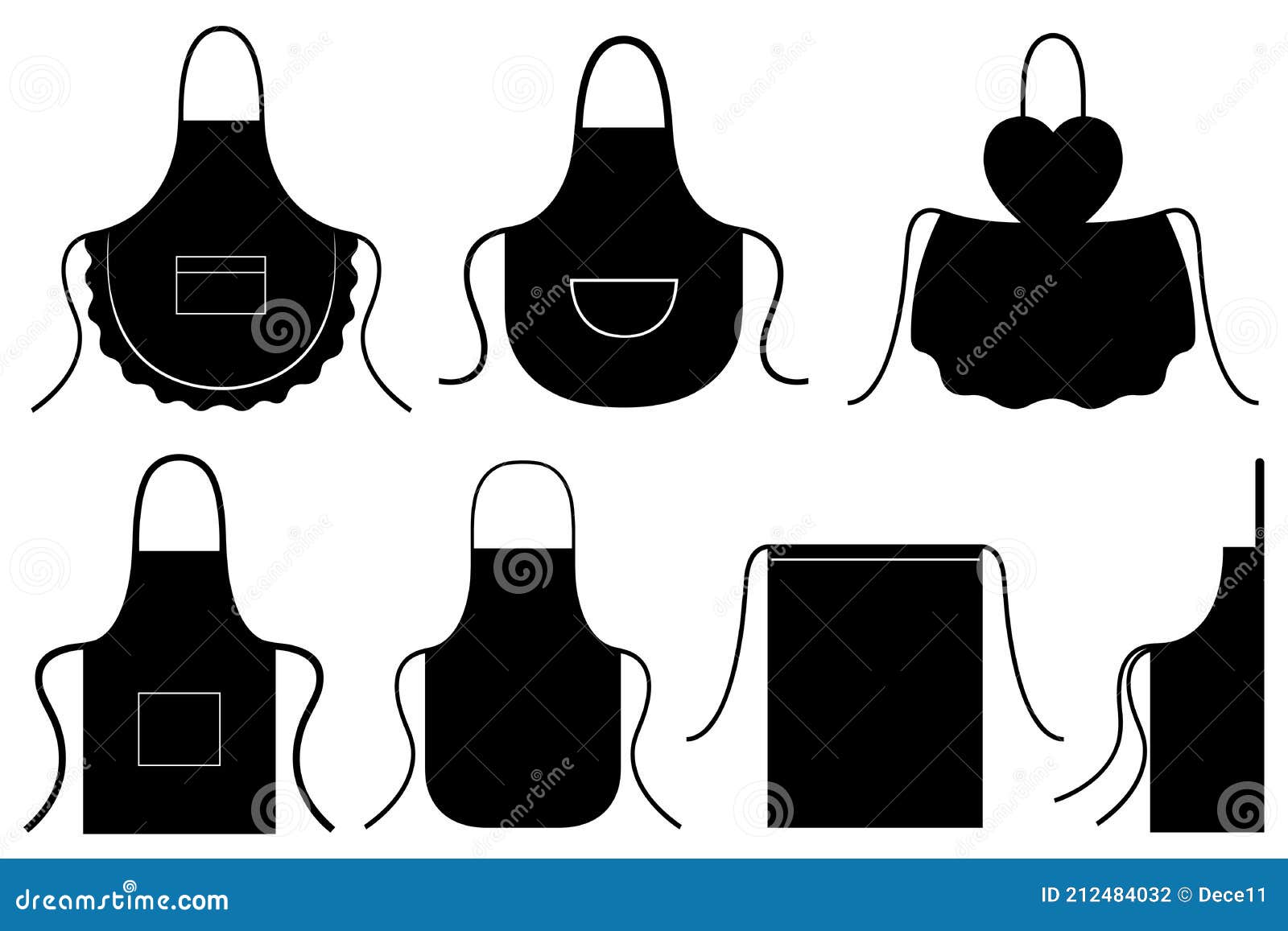 Set of Different Kitchen Aprons Stock Vector - Illustration of cooking ...