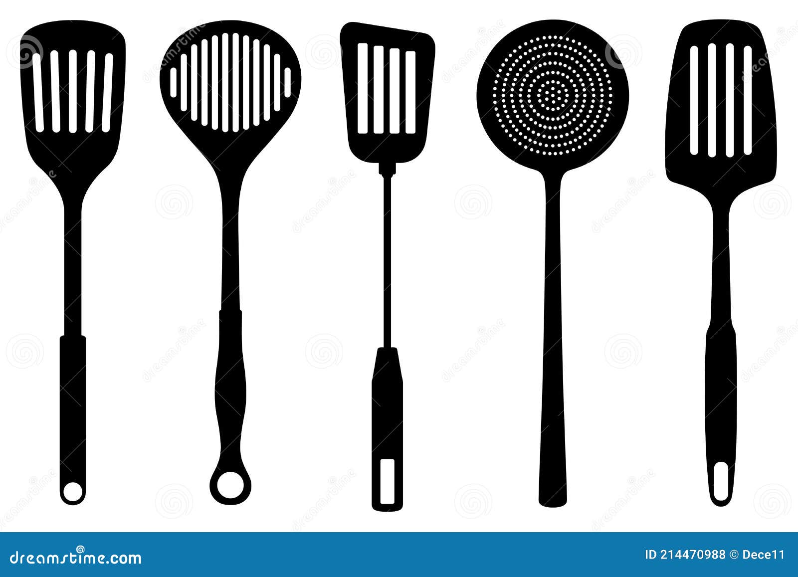 Set of Different Kitchen Spatulas Stock Vector - Illustration of grill ...