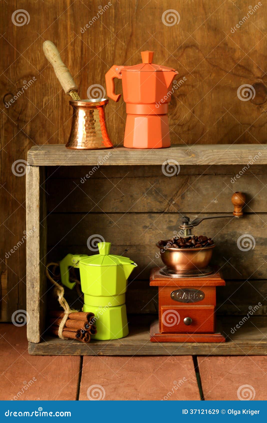 Set of Different Kitchen Utensils for Coffee Stock Image - Image of ...
