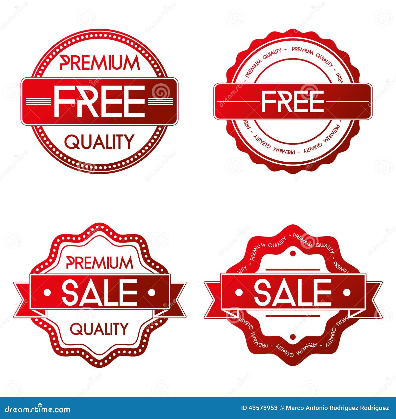 Set of Different Labels Isolated on White Background Stock Illustration ...