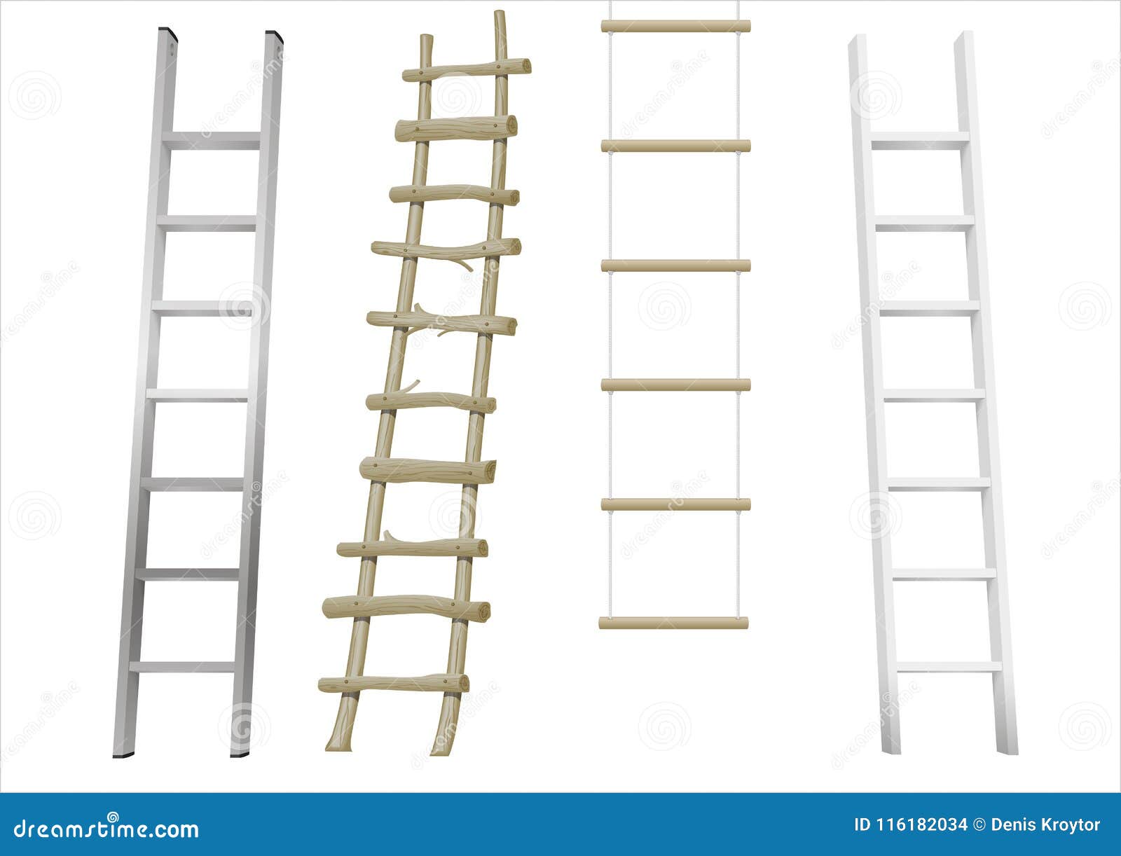 A Set Of Different Ladders Icon. Vertical And Ladder Symbol. Sign ...