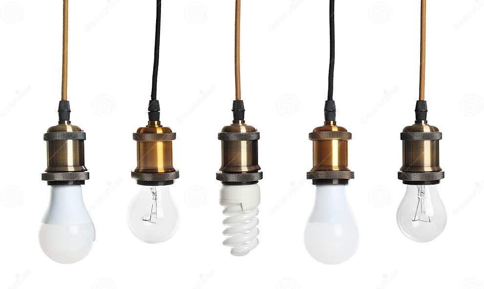 Set with Different Lamp Bulbs Stock Image - Image of friendly ...