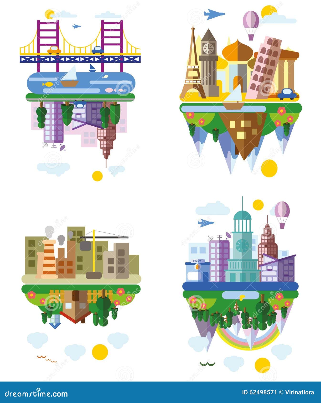 Different Landscapes Cartoon Vector | CartoonDealer.com #54527315