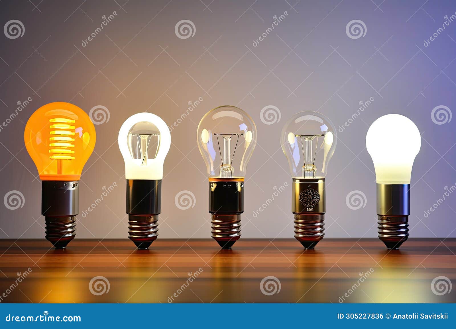 Set of Different Light Bulbs, Commonly Used Different Types Light Bulb ...