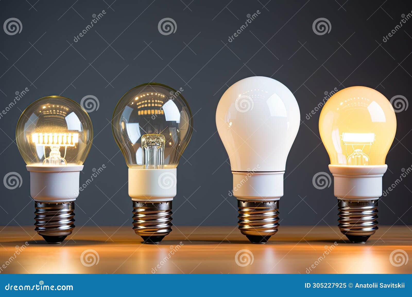 Set of Different Light Bulbs, Commonly Used Different Types Light Bulb ...